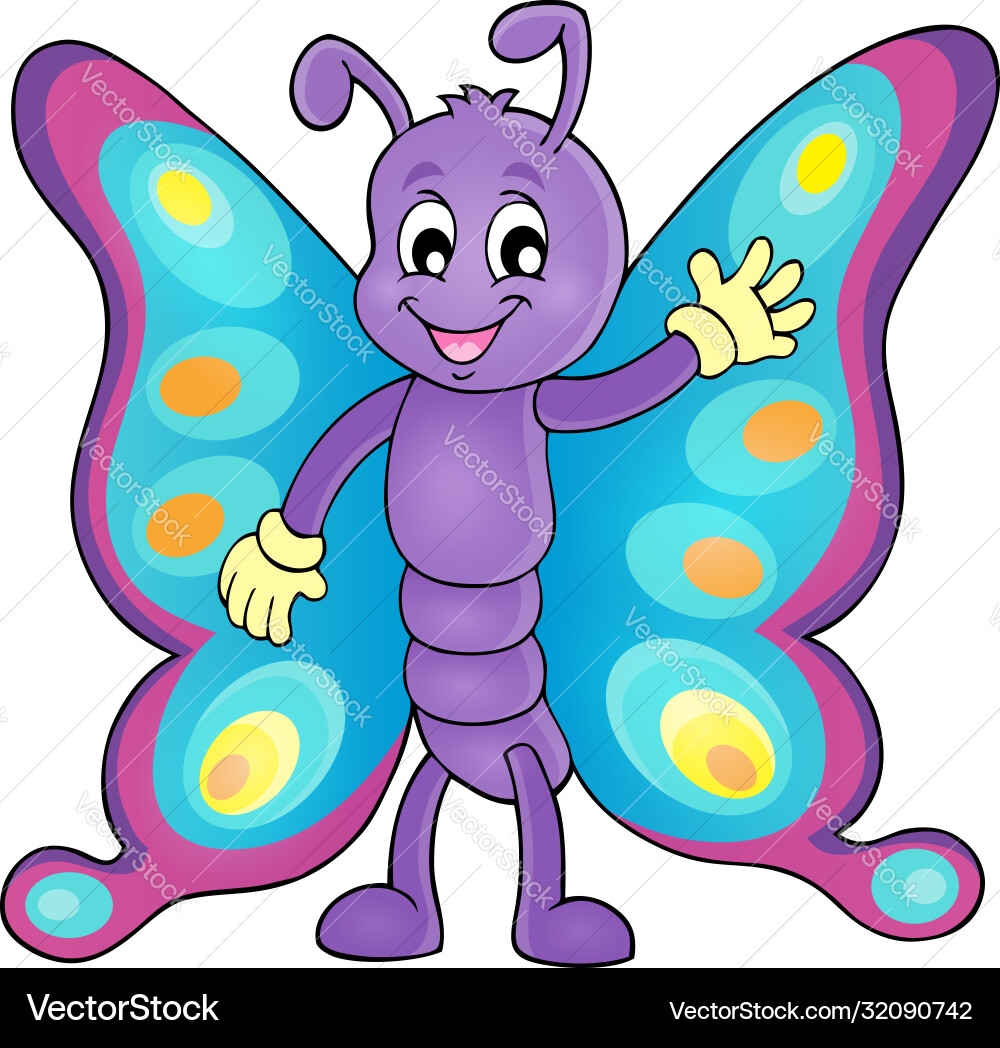Cheerful butterfly theme image 1 Royalty Free Vector Image