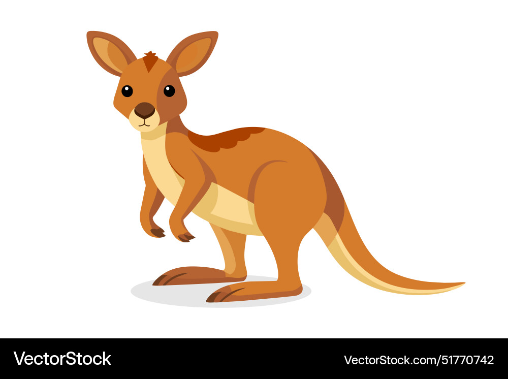 Cute baby kangaroo flat animal pro style Vector Image