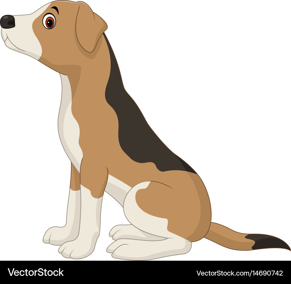 Dog sitting isolated on white background Vector Image