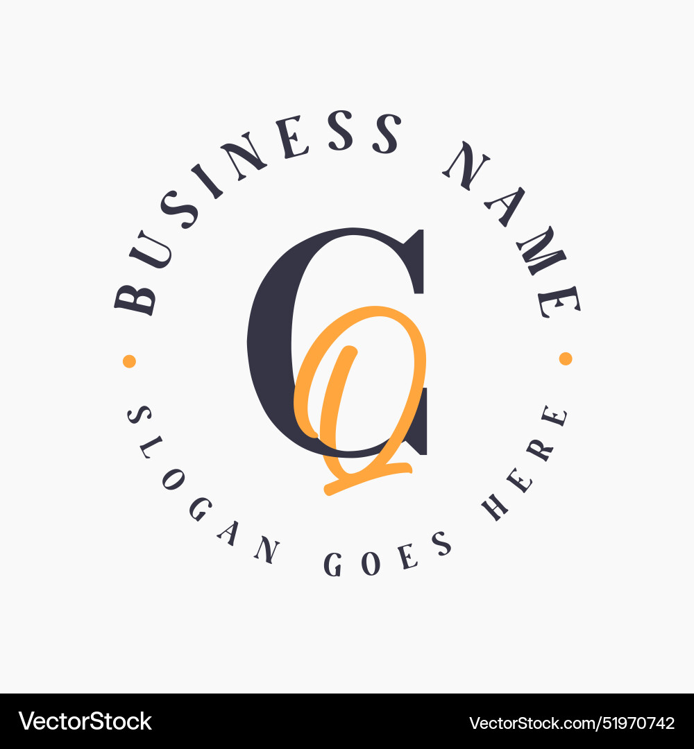 Elegant letter cq initials logo for corporate Vector Image