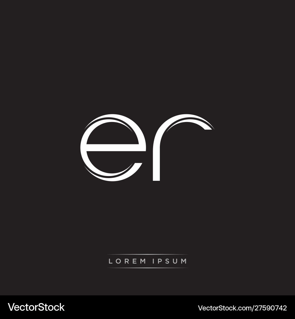 Er initial letter split lowercase logo modern Vector Image
