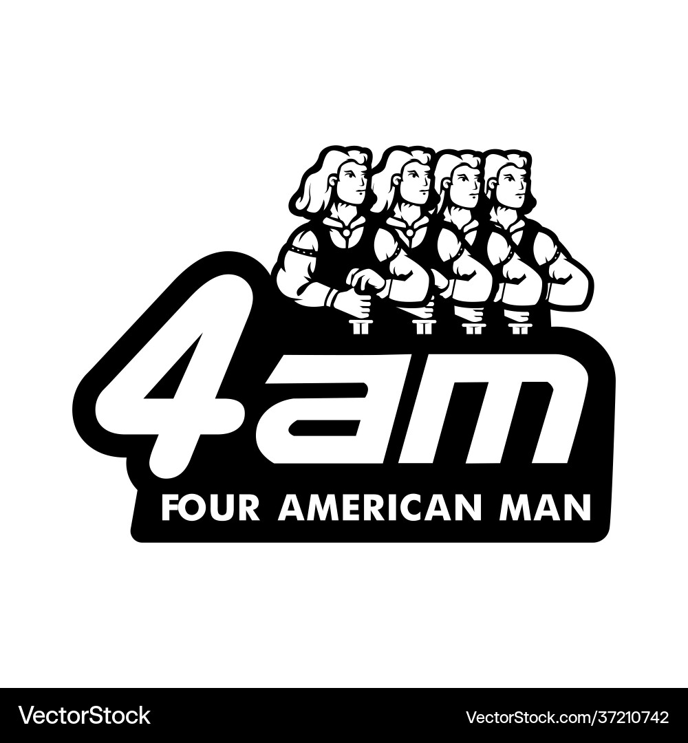 Four american man logo for team Royalty Free Vector Image
