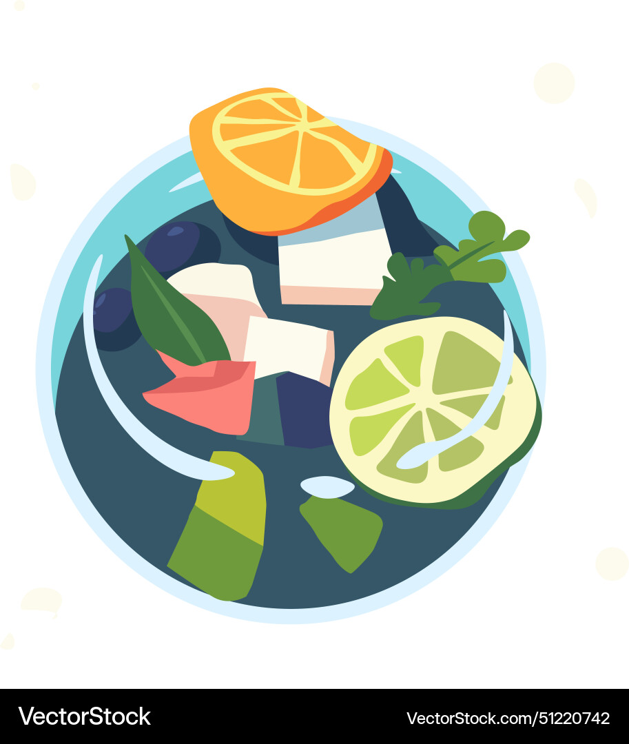 Mixed vegetable salad bowl Royalty Free Vector Image