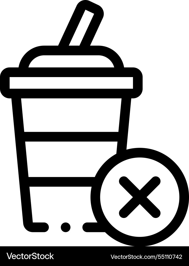 No sulfate icon thin linear style design isolated Vector Image