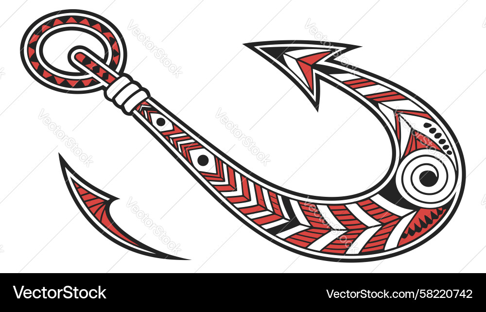 Polynesian Tribal Fish Hook Motif – Royalty-Free Vector | VectorStock