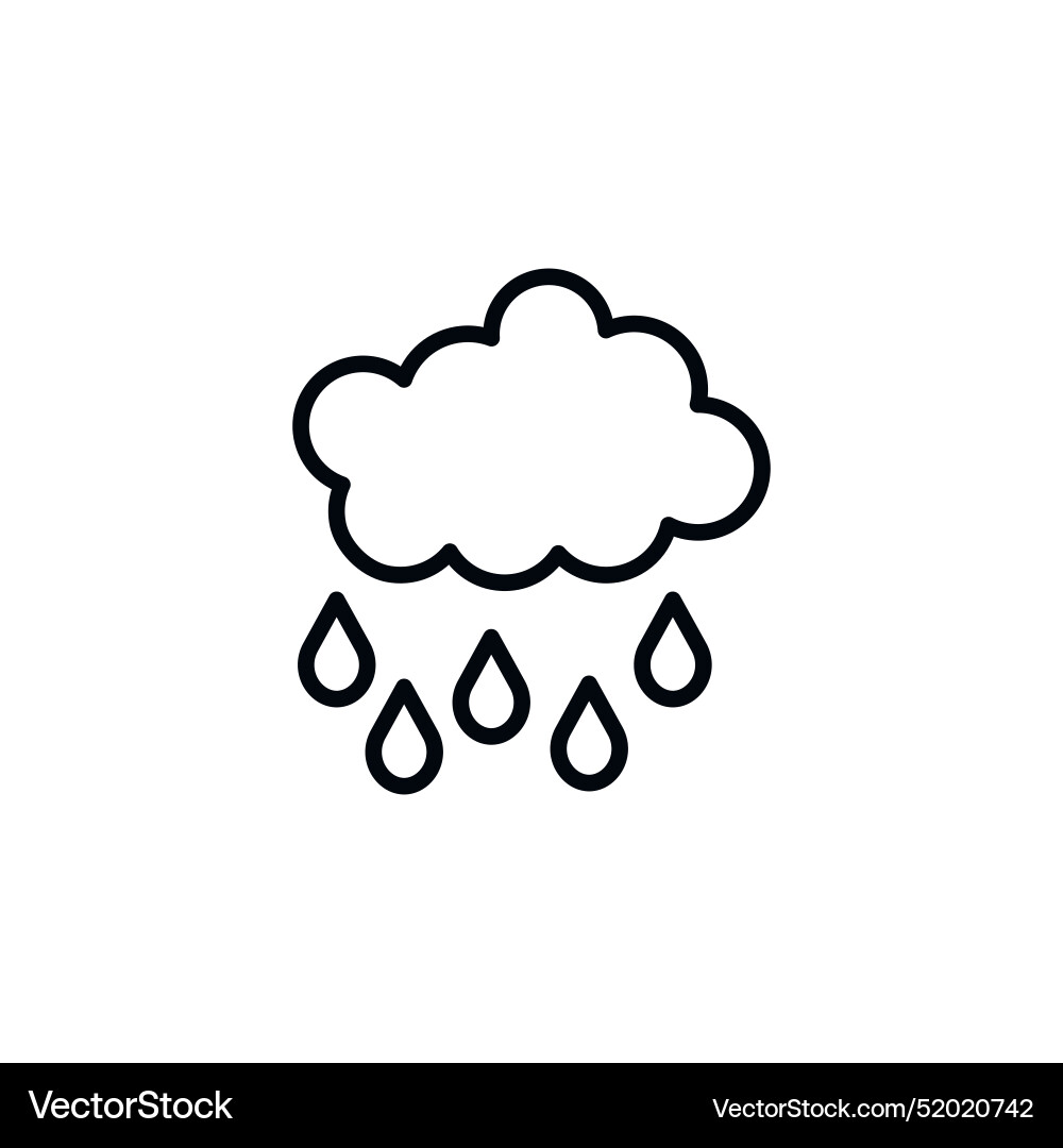 Rain icon outline collection in black Royalty Free Vector