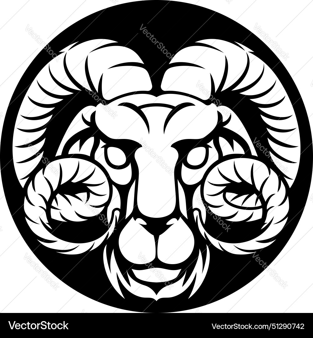 Ram aries zodiac horoscope sign Royalty Free Vector Image