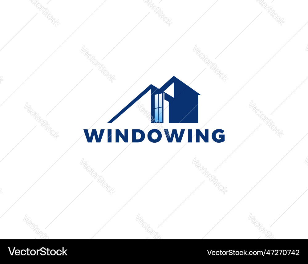 Simple windowing service business logo design Vector Image