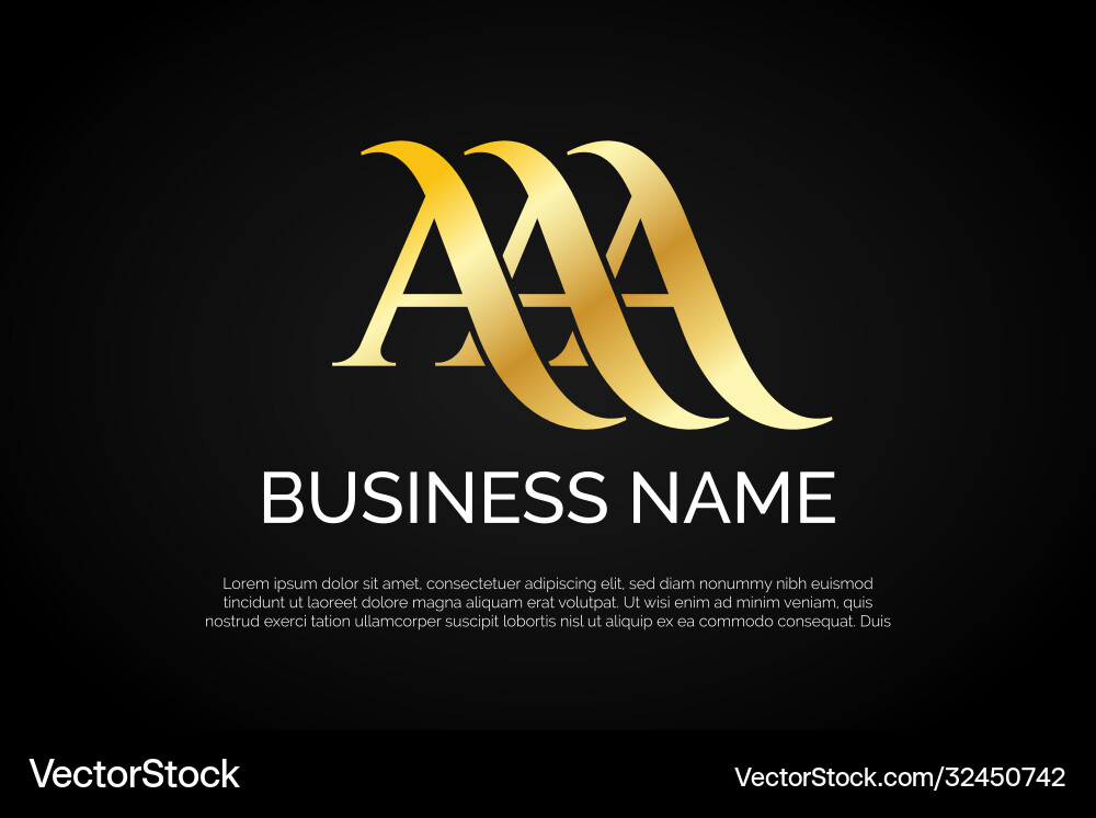 Triple a monogram logo template Royalty Free Vector Image