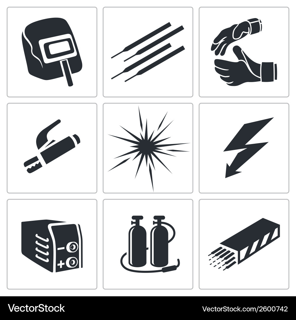 Welding icon collection Royalty Free Vector Image