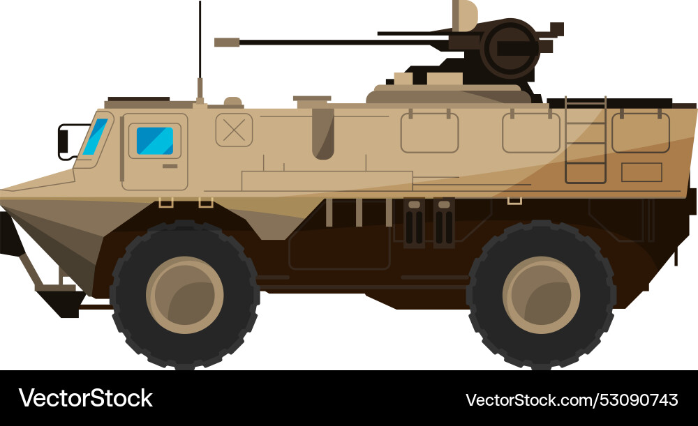 Armored war vehicle battle force infantry Vector Image