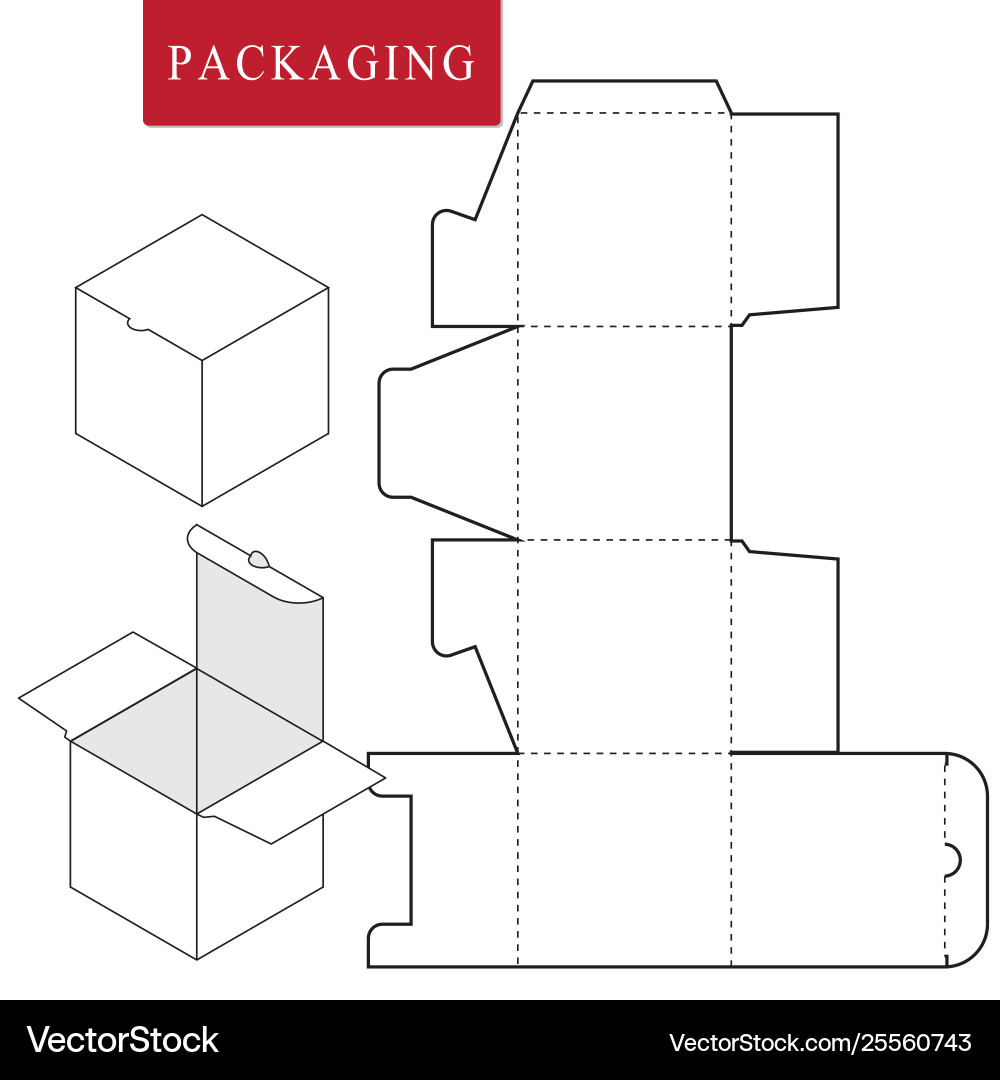 Bakery Box Packaging Template Royalty Free Vector Image