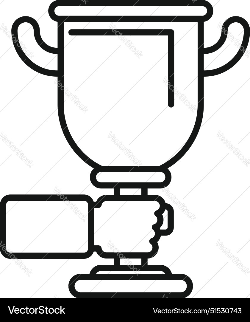 Hand holding up trophy icon Royalty Free Vector Image