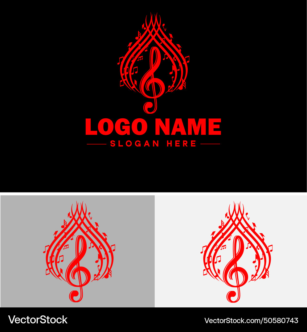 Musical Logo Icon - Band & Music Royalty Free Vector