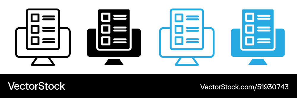 Online test icon logo set Royalty Free Vector Image