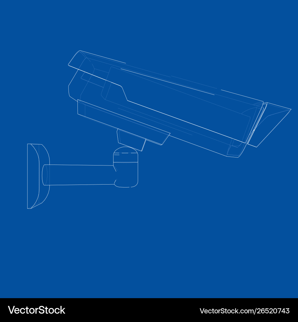 Outline cctv camera security Royalty Free Vector Image