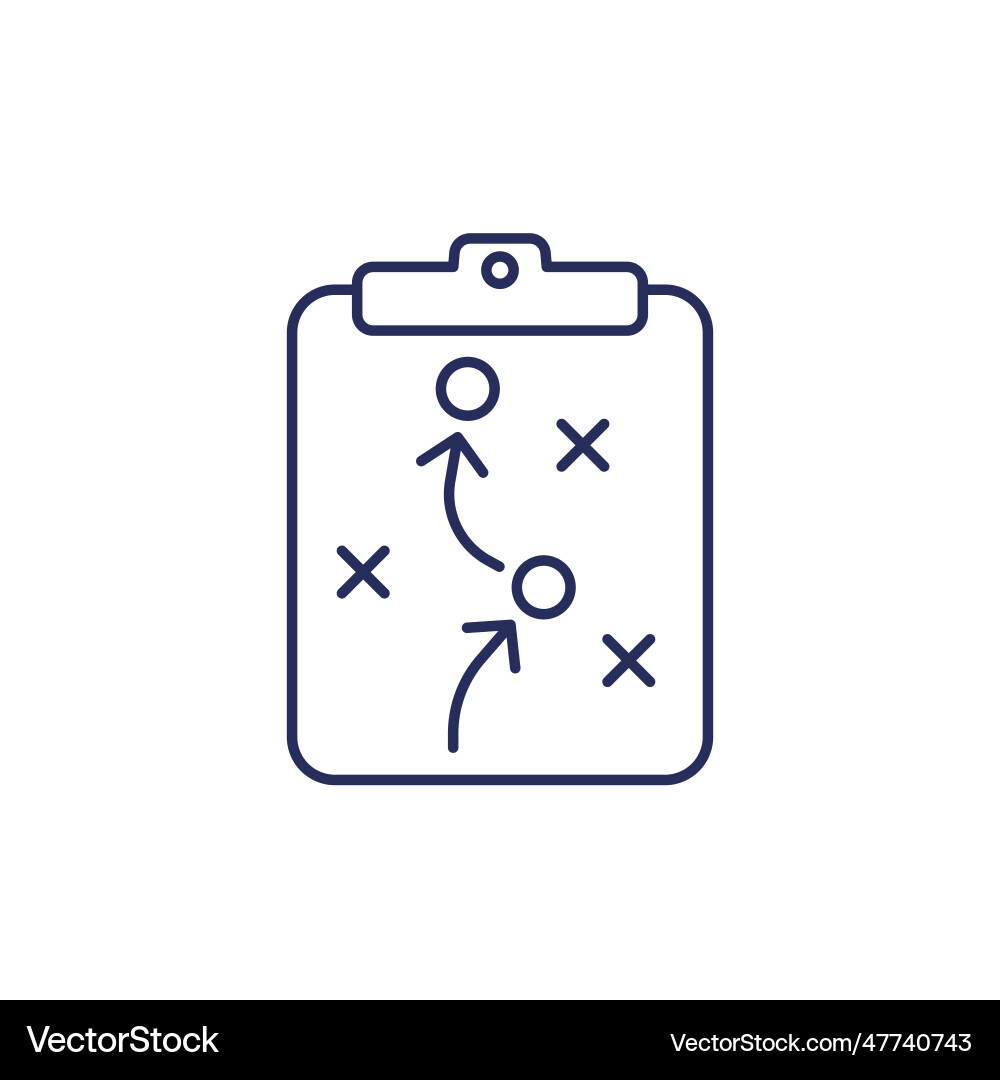 Playbook line icon game plan Royalty Free Vector Image