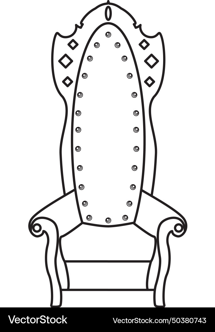 Royal chair outline icon Royalty Free Vector Image