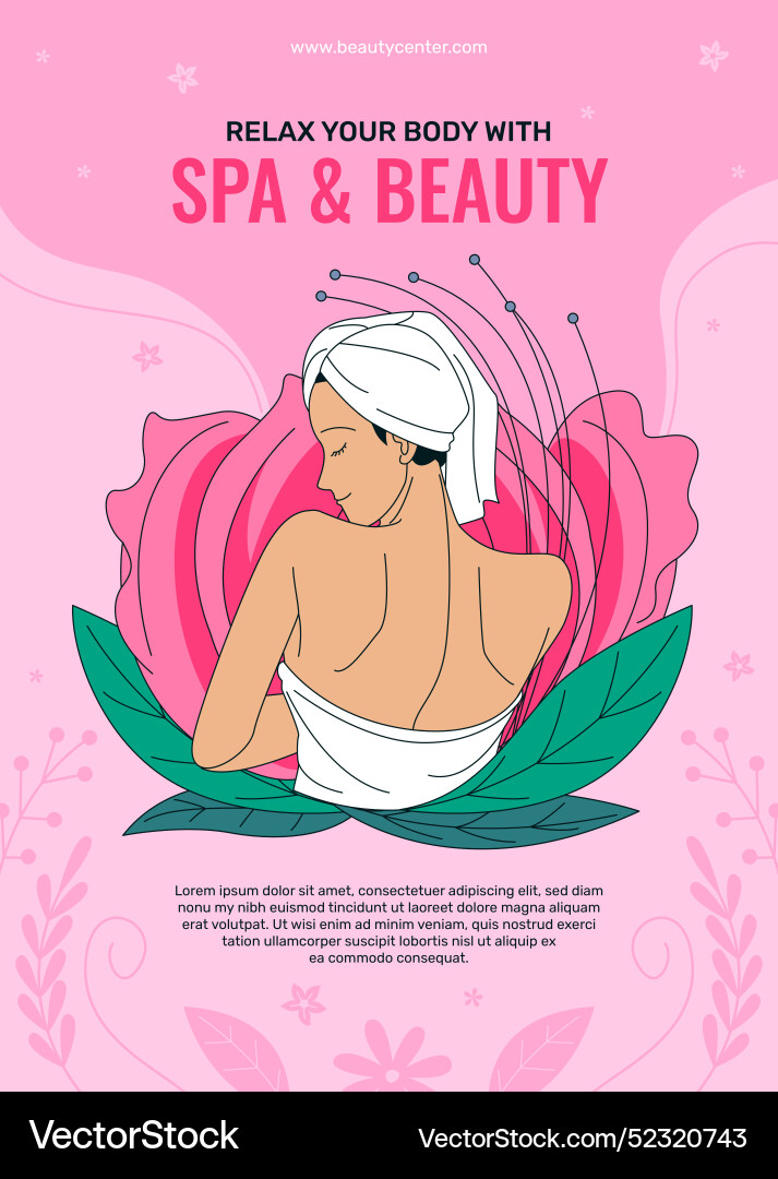 Spa poster design template Royalty Free Vector Image