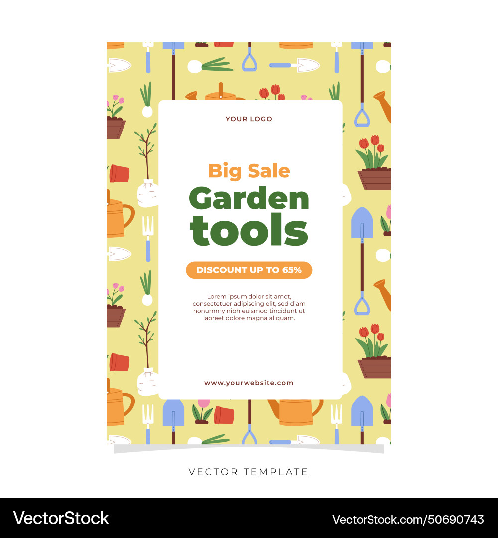 Spring gardening sale poster Royalty Free Vector Image