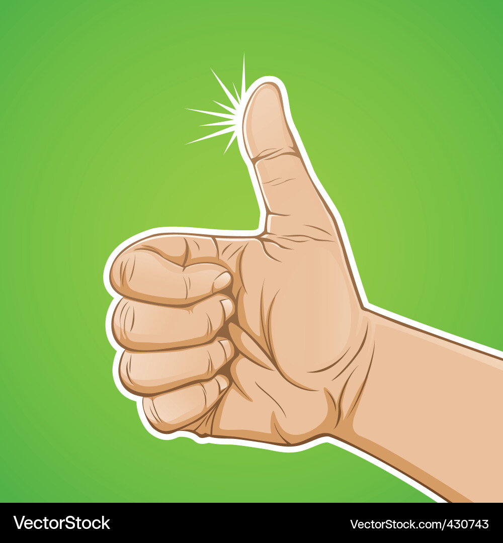 Thumbs up color Royalty Free Vector Image - VectorStock