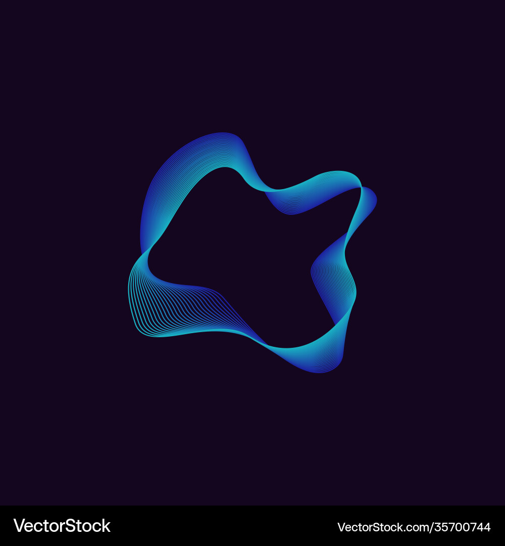 Abstract decorative effect music circle waves Vector Image