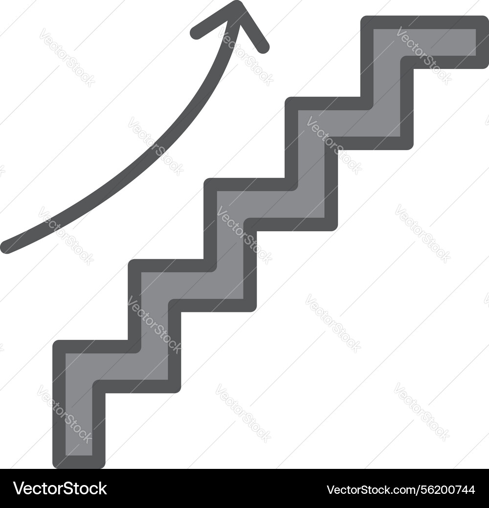 Ascend outline filled icon Royalty Free Vector Image