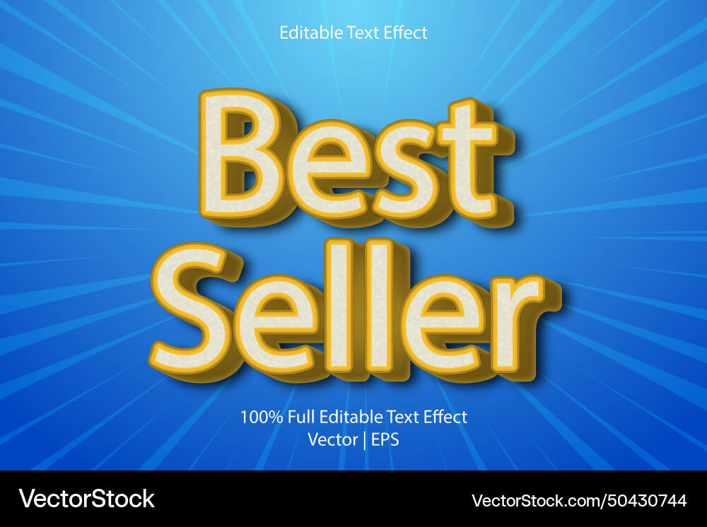 Best seller editable text effect cartoon style Vector Image