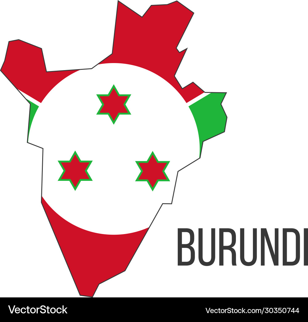 Burundi flag map the country Royalty Free Vector Image