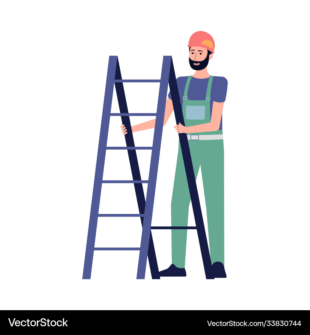 Cartoon character builder or repairman flat Vector Image