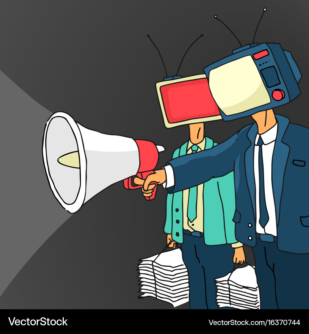 Cartoon media propaganda Royalty Free Vector Image