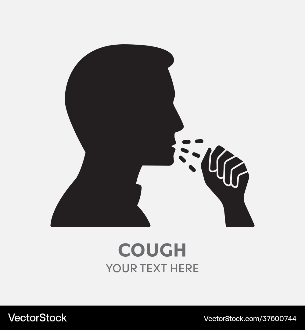 Coughing young man icon on white background Vector Image