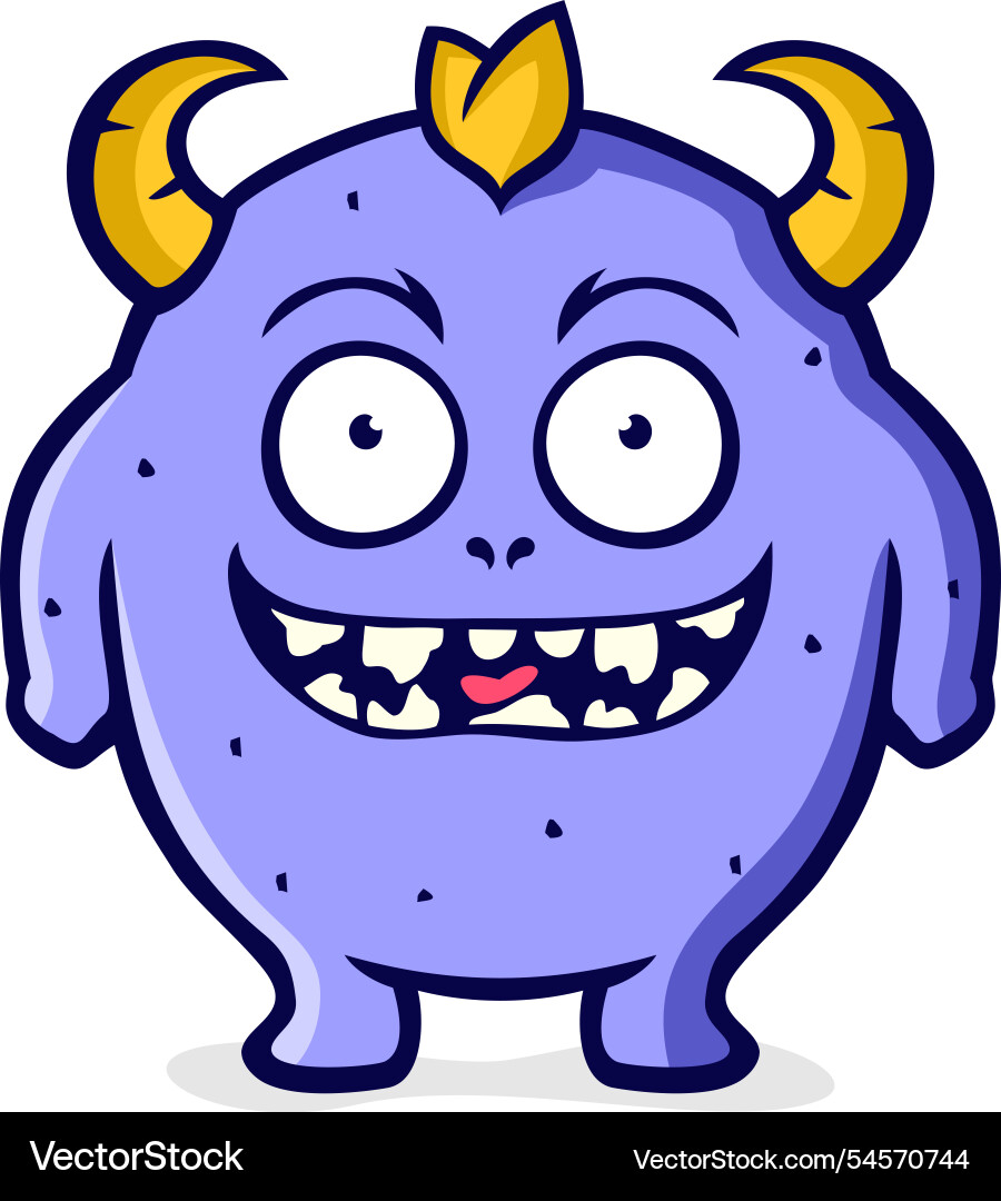 Cute little monster cartoon vol 7 Royalty Free Vector Image