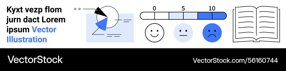 Data analysis with pie chart rating scale user Vector Image
