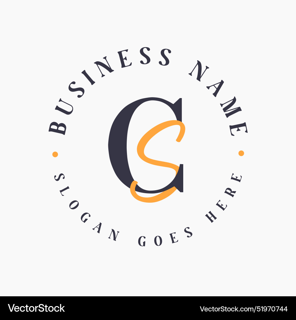 Elegant letter cs initials logo for corporate Vector Image