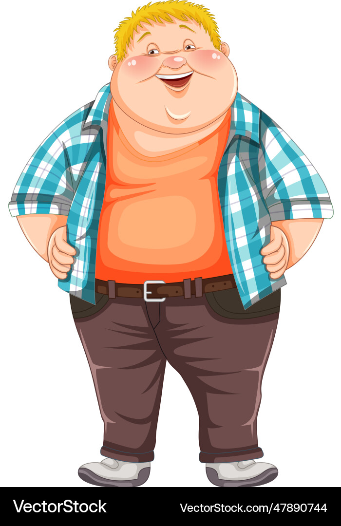 Fat male cartoon character Royalty Free Vector Image