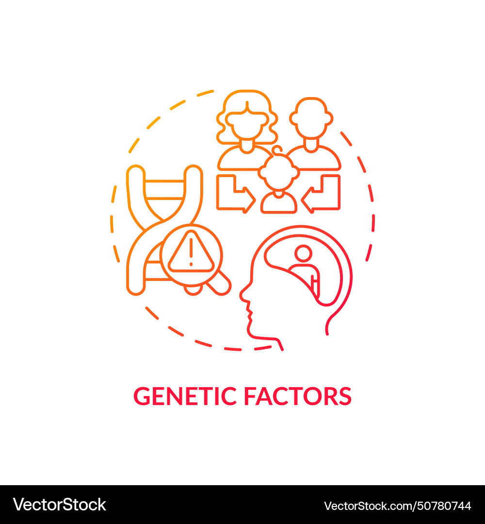Genetic factors red gradient concept icon Vector Image