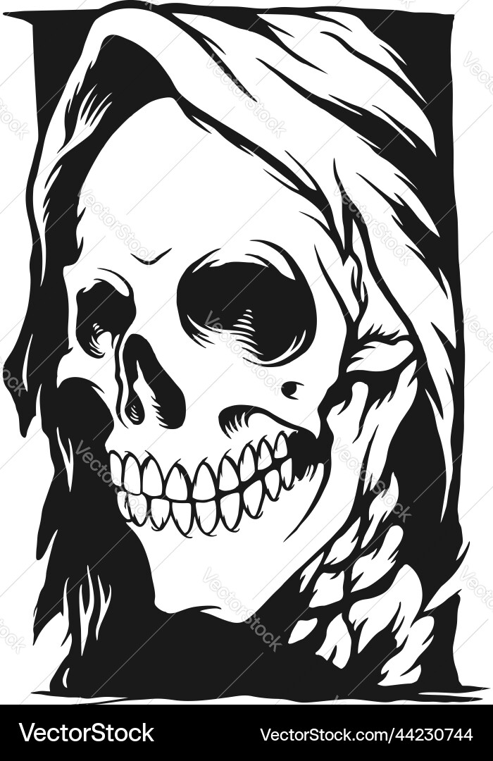 Grim Reaper Skull Drawing