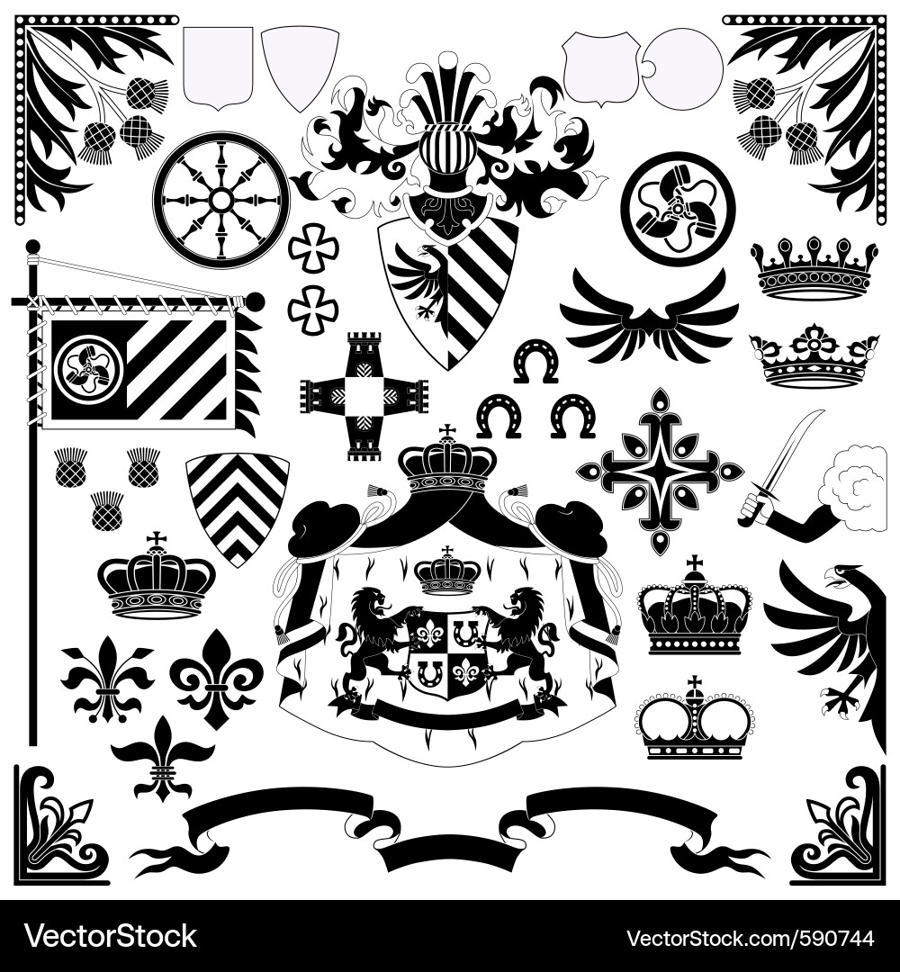 Heraldic set Royalty Free Vector Image - VectorStock