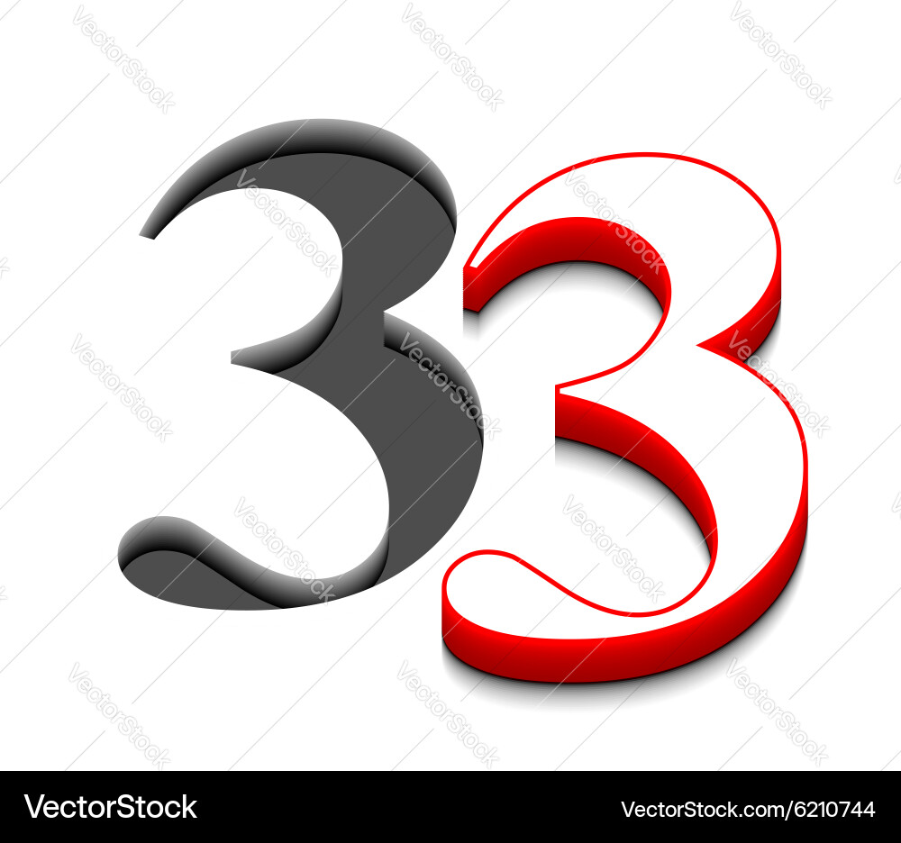 Number three design Royalty Free Vector Image - VectorStock
