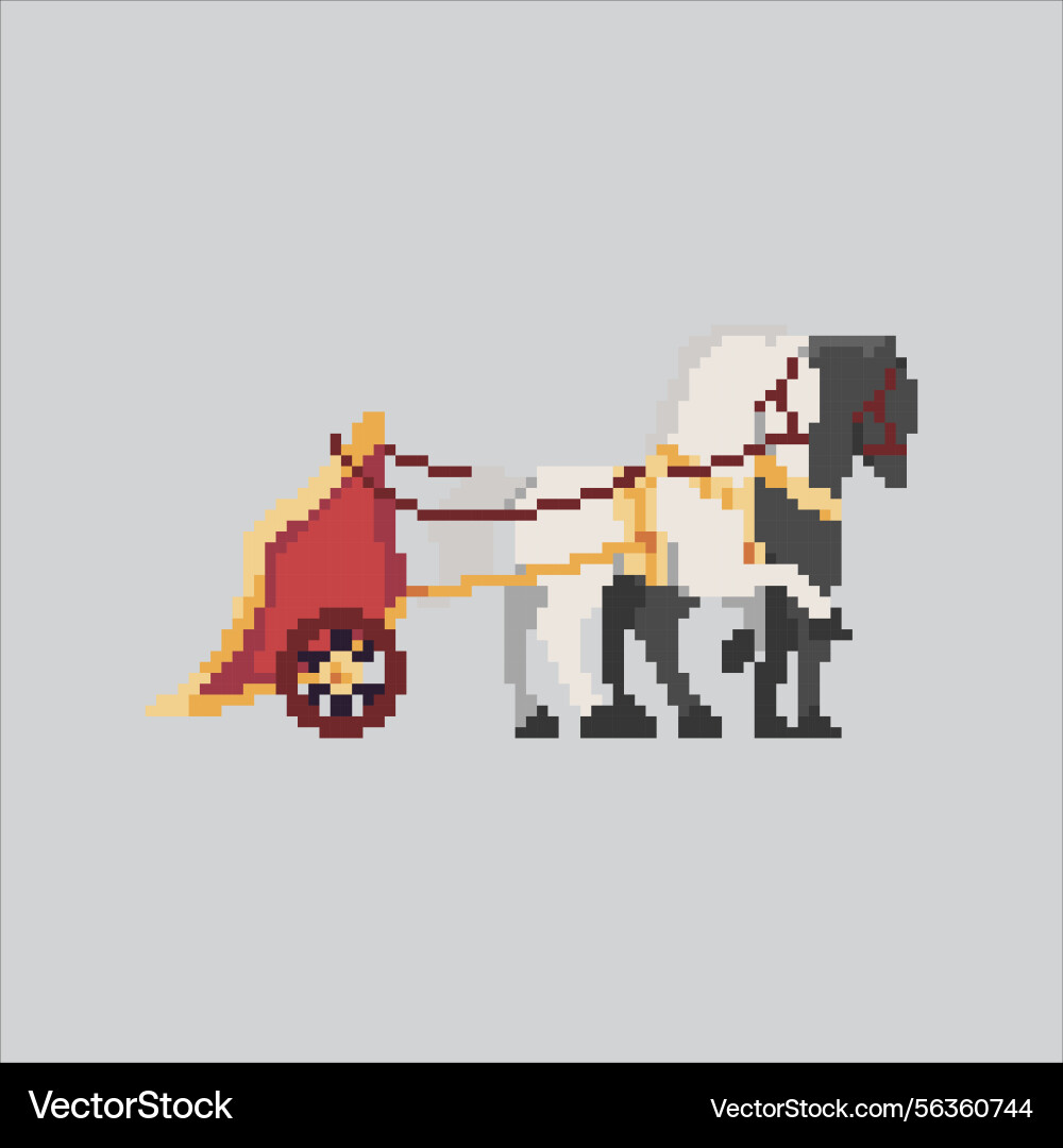 Pixel art roman chariot cavalry gladiator icon ill