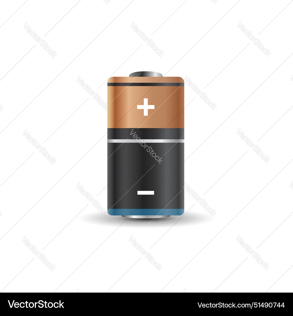 Realistic alkaline battery icon in flat style Vector Image