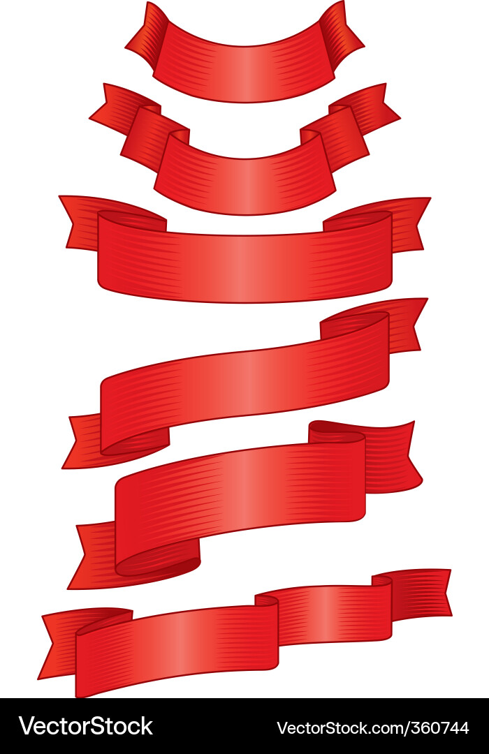 Red Ribbon Set Royalty Free Vector Image - VectorStock