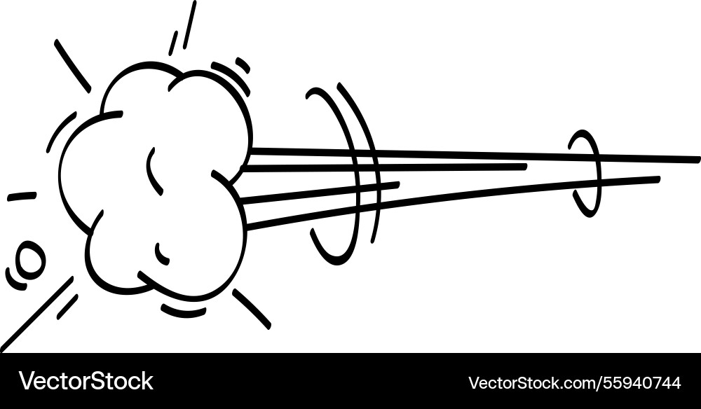 Simple cartoon of a fast wind blowing Royalty Free Vector