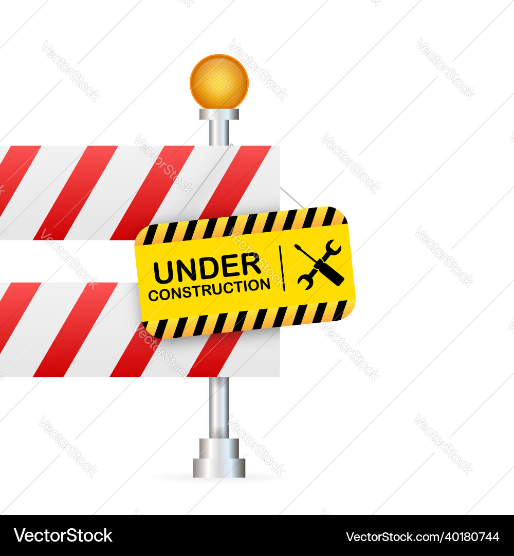 Under construction website page border stripe web Vector Image