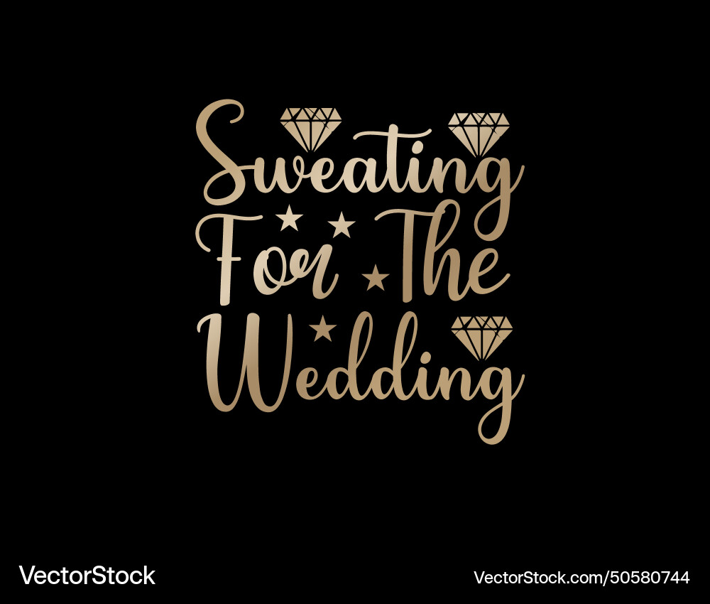 Wedding lettering t-shirt design Royalty Free Vector Image