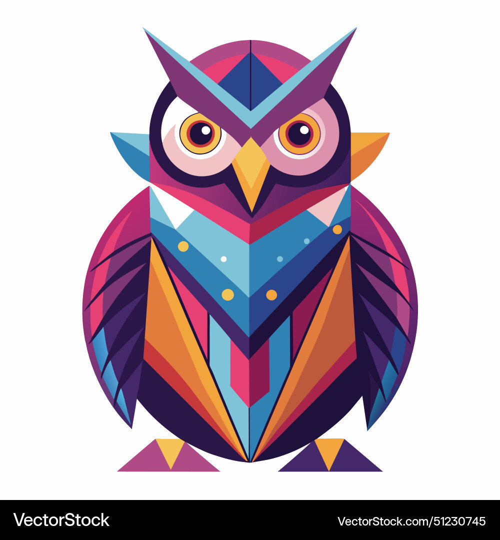 Abstract owl emblem illlustration Royalty Free Vector Image