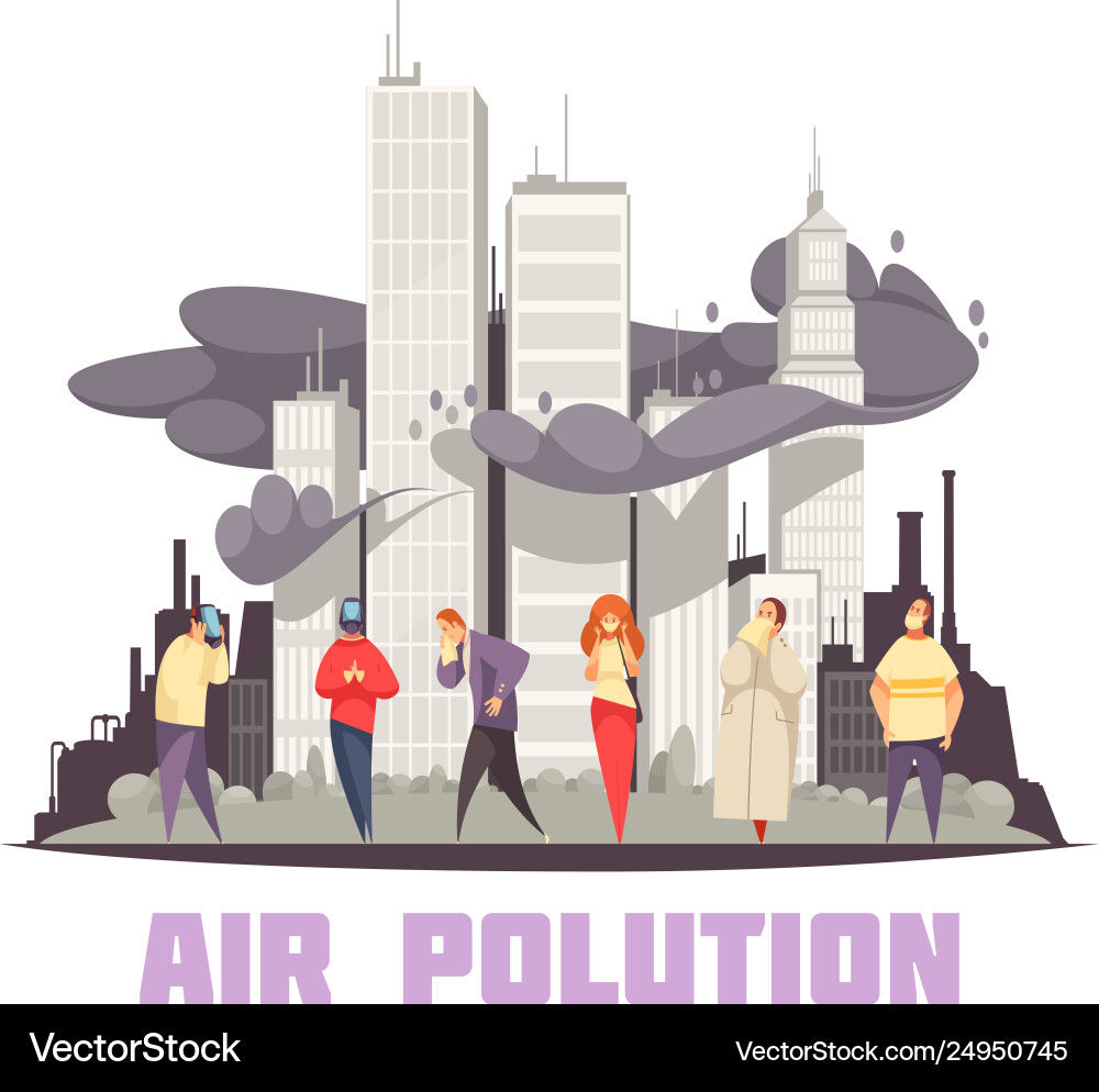 Air pollution Royalty Free Vector Image - VectorStock
