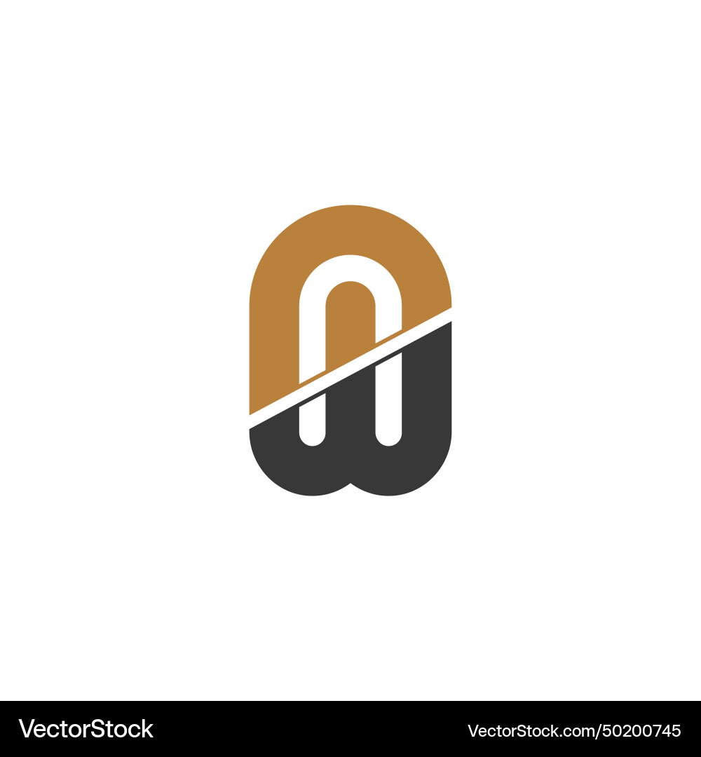 Alphabet initials logo wn nw w and n Royalty Free Vector