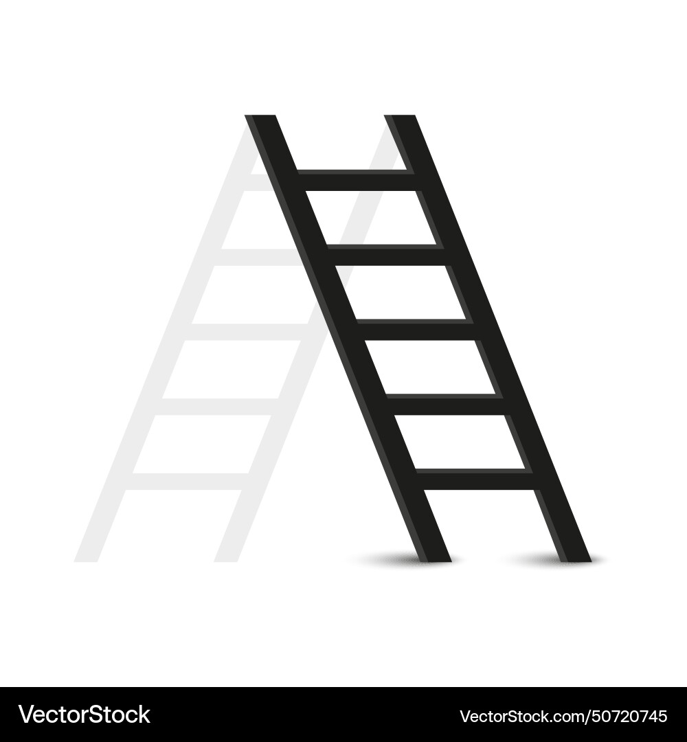 Black ladder with shadow eps Royalty Free Vector Image